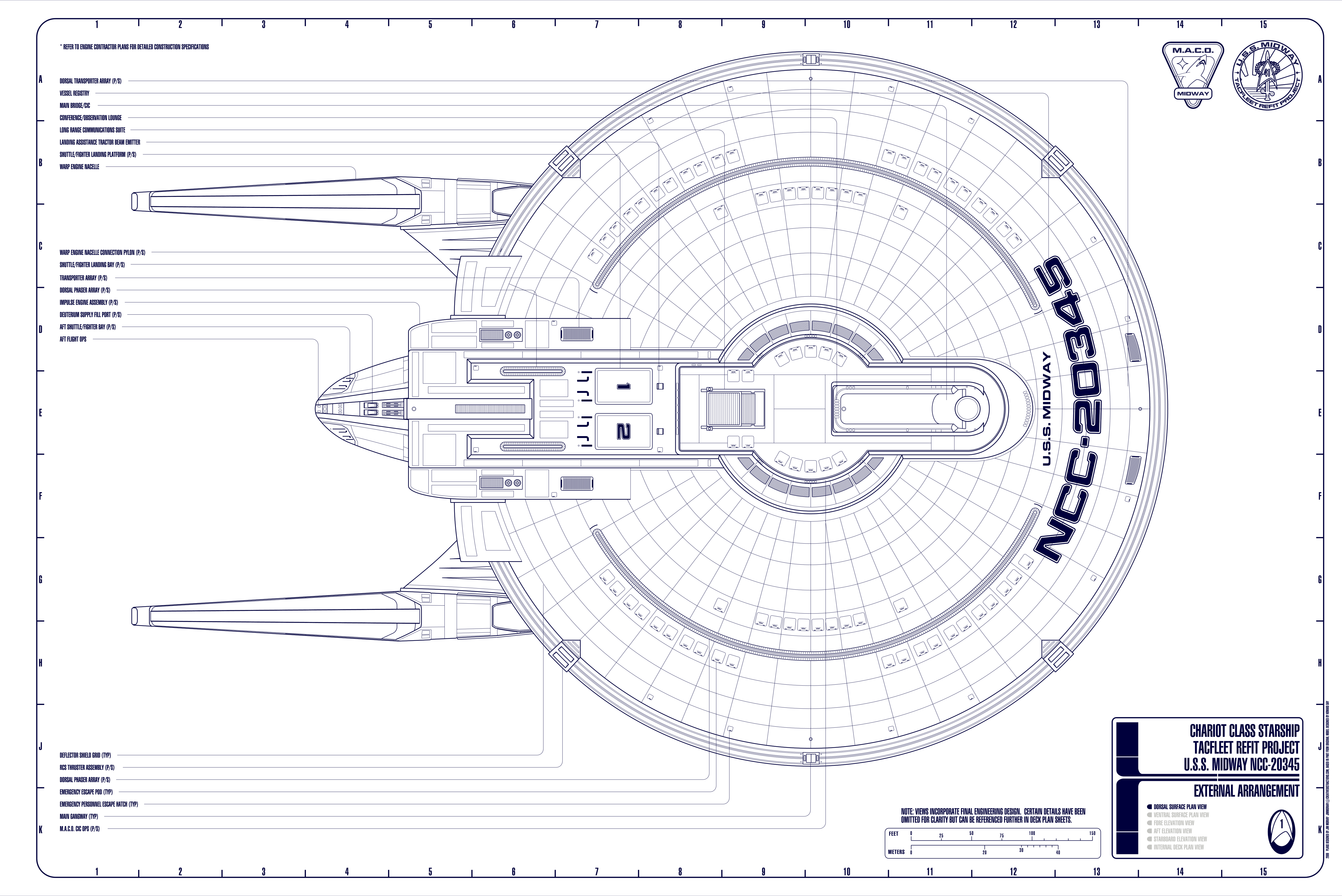 Star Trek Blueprints: U.S.S. Midway NCC-20345 Chariot Class Starship