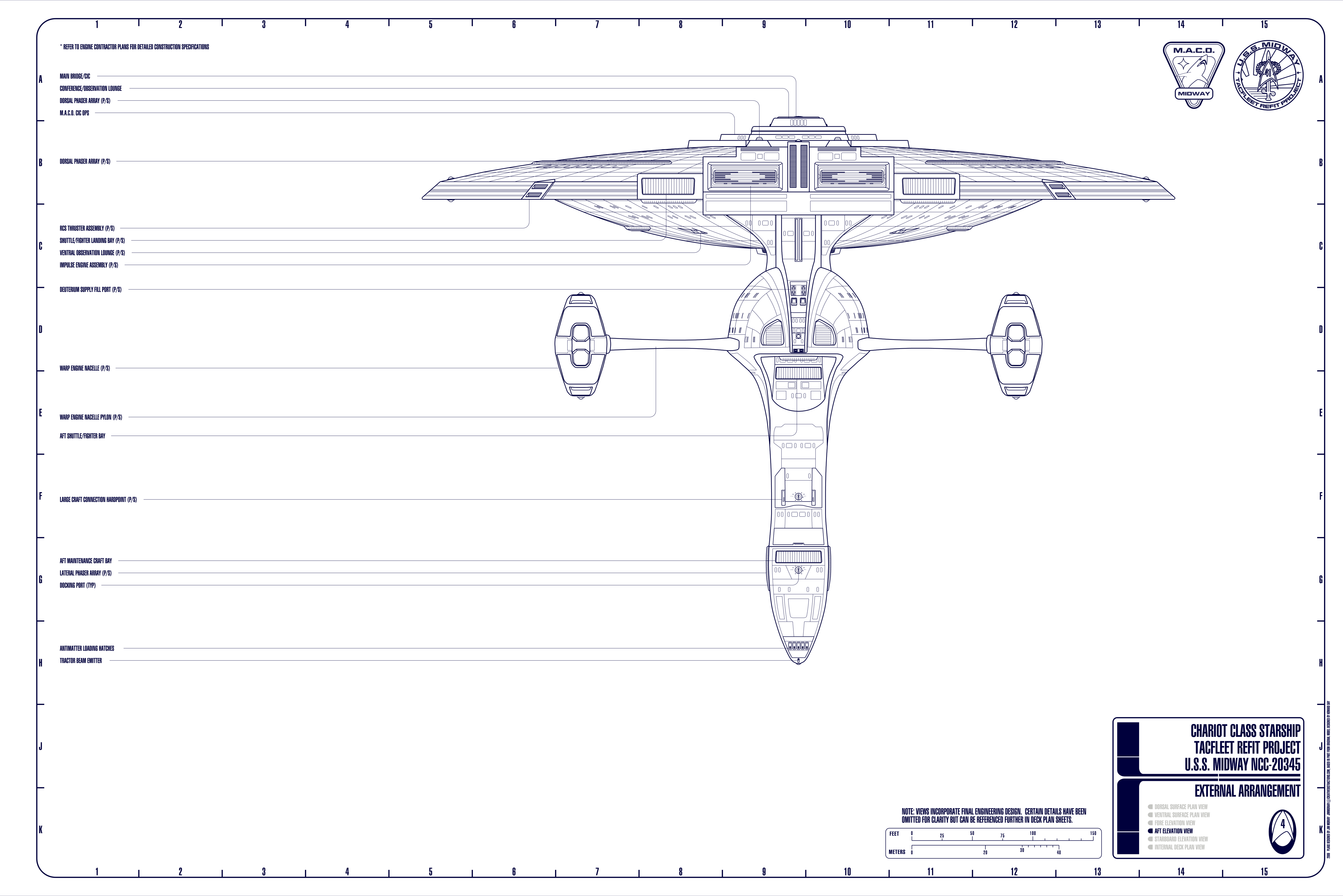 Star Trek Blueprints: U.S.S. Midway NCC-20345 Chariot Class Starship