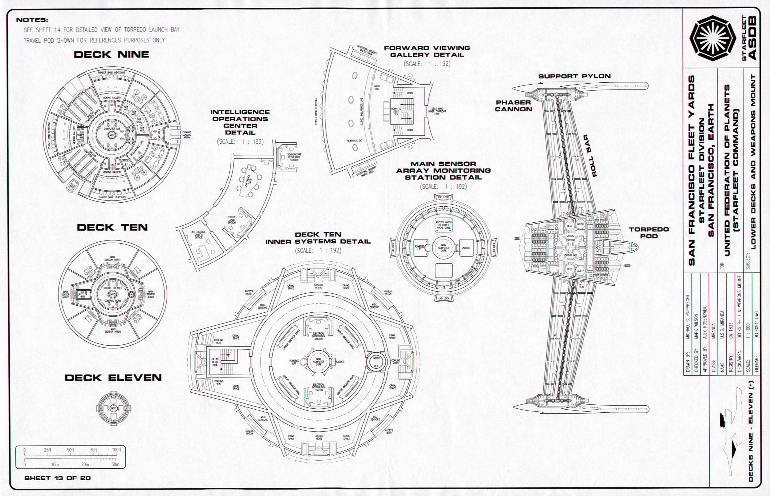 Star Trek Blueprints: Miranda Class Cruiser General Plans - U.S.S ...