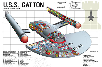 Star Trek Starship Cutaways and MSD's by Rusted Gear Art