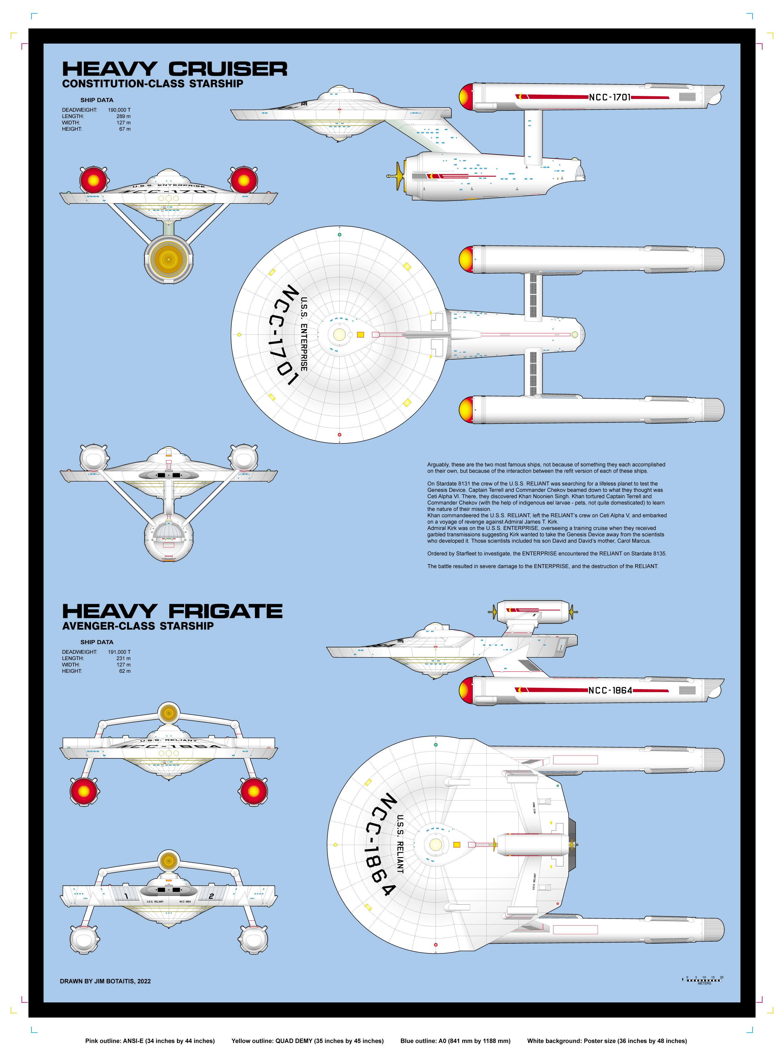 TOS-Era Starship Posters by JBOT