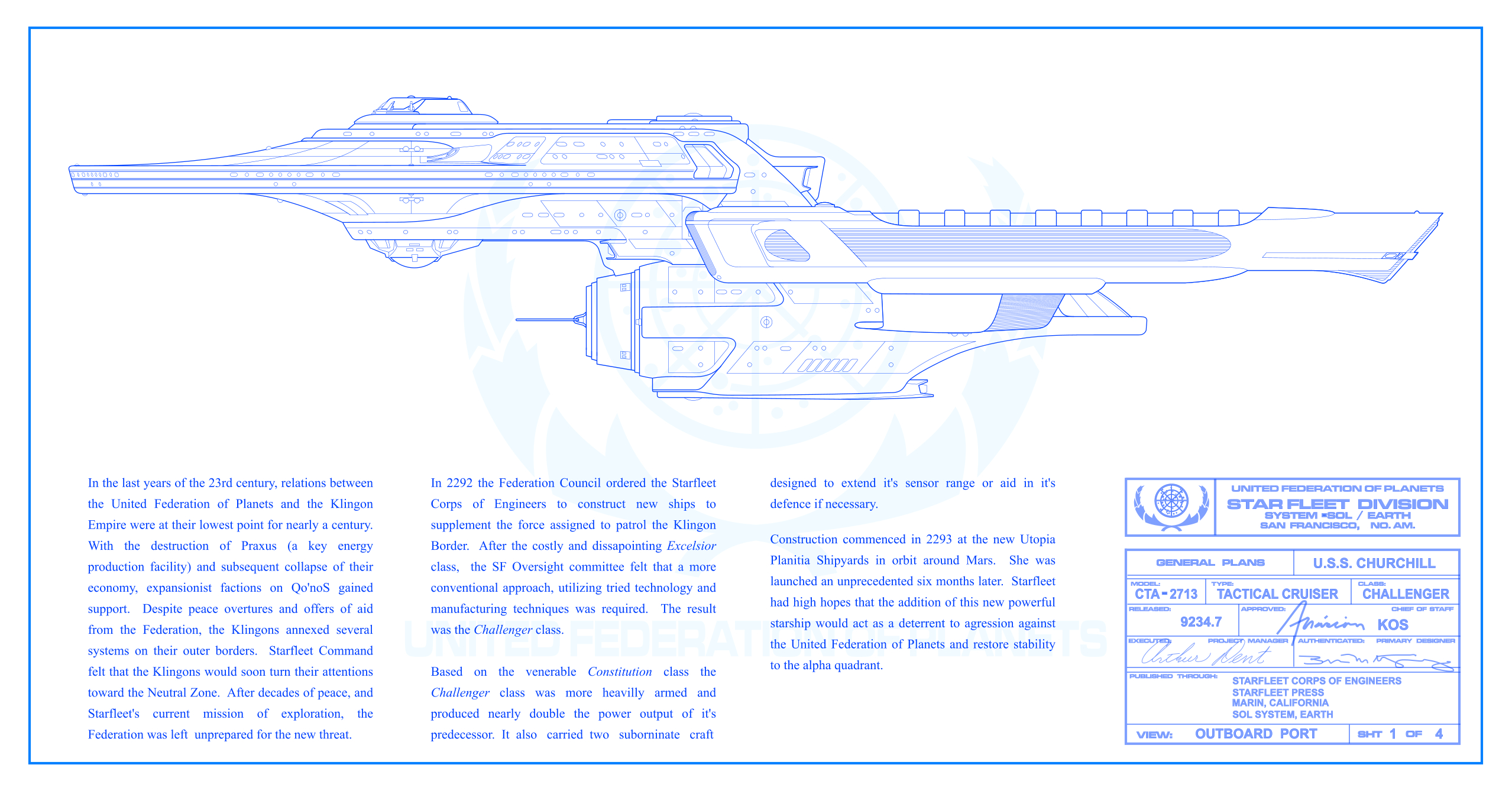 U.S.S. Churchill NCC-2713 Advanced Tactical Cruiser (Full Set in ...