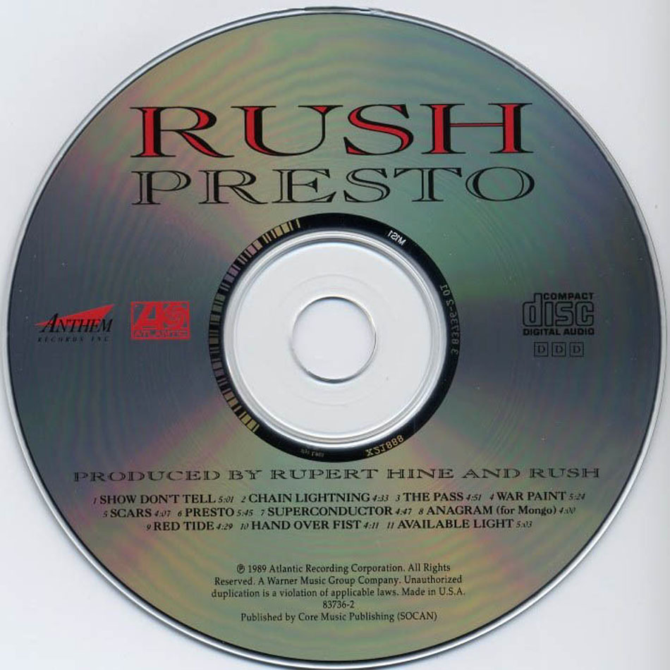 Rush: Presto - Album Artwork